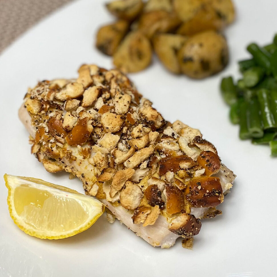 Lemon Pepper Pretzel Crusted Fish | OMG! Pretzels